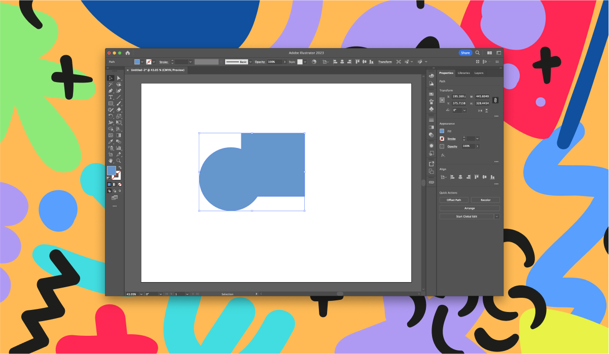How to merge shapes in illustrator