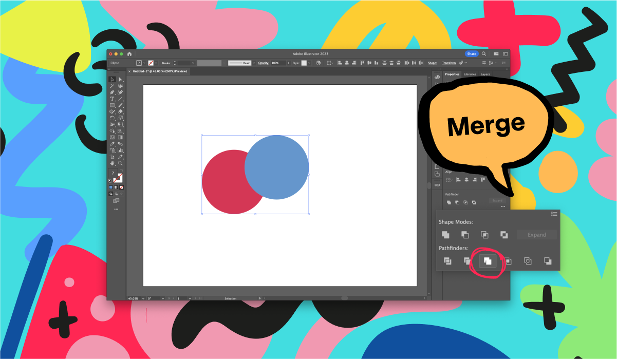How to merge shapes in illustrator