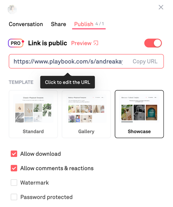 Customizing a published board URL