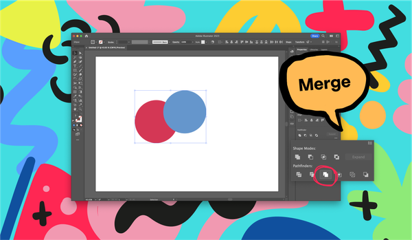 How to merge shapes in illustrator